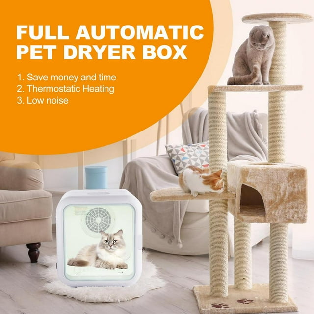 Mulaxen Cat Dryer Box Automatic Large Cat Dryer Room Quiet 360 Full ...