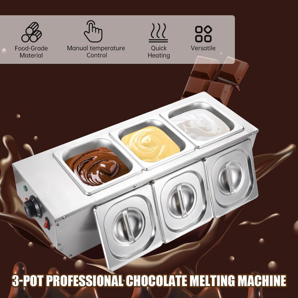 Mulaxen Chocolate Melting Pot 3-Tanks Commercial Chocolate Tempering ...