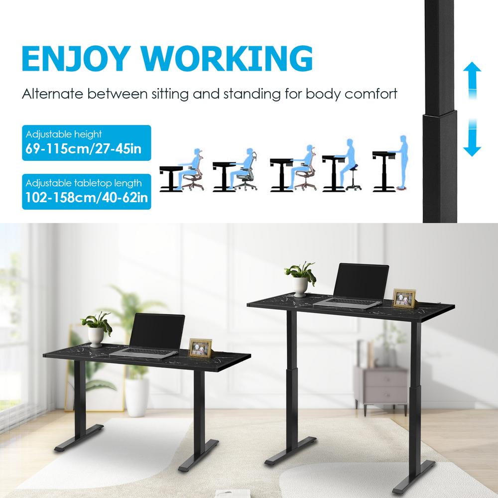 Mulaxen Electric Desk Frame Electric Adjustable Standing Computer Desk ...