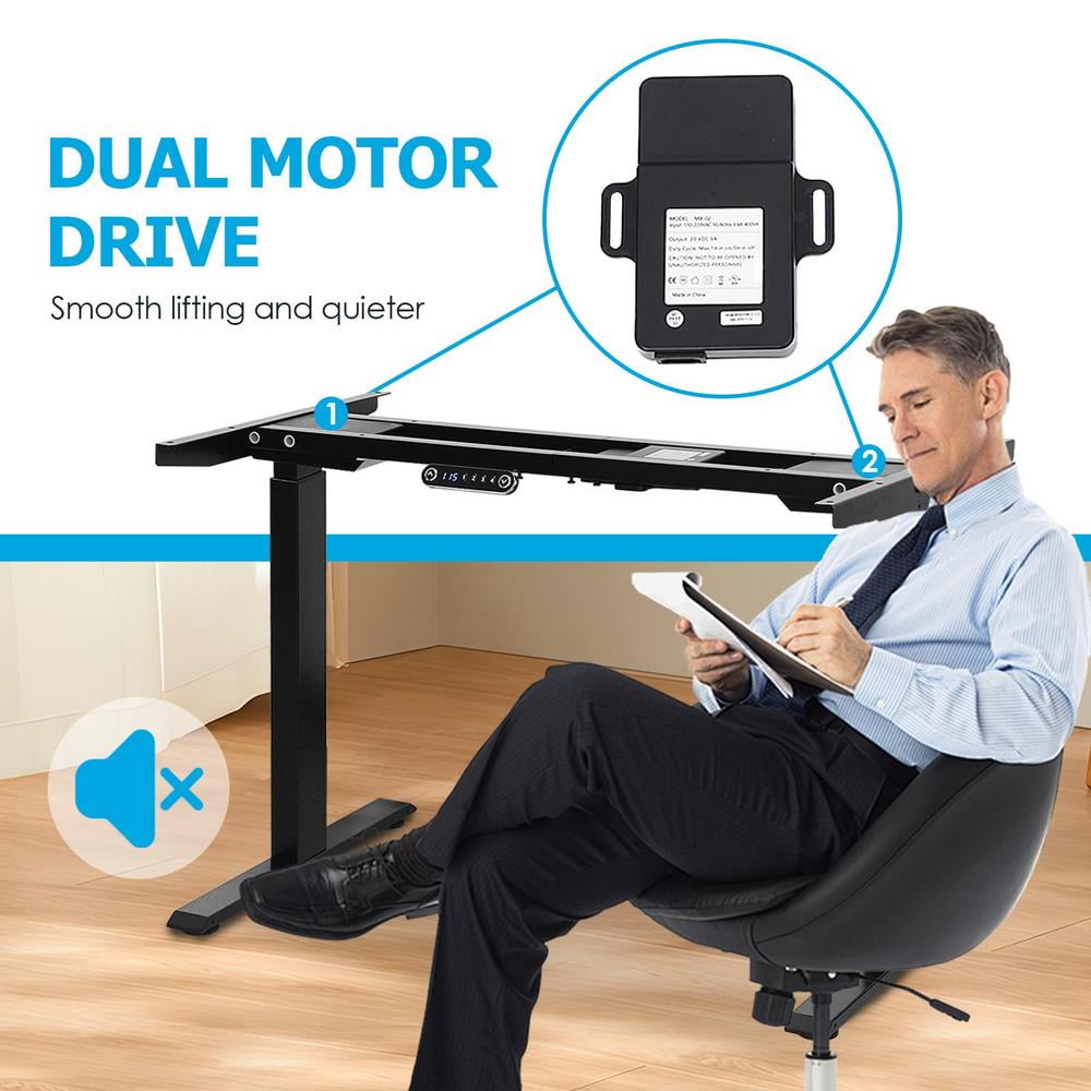 Mulaxen Electric Desk Frame Sit Stand Desk Frame Double Motor Standing ...