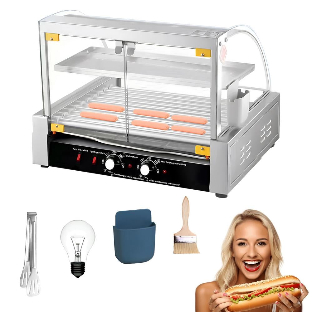 Mulaxen Hotdog Roller 10 Rollers Sausage Grill Cooker Machine 1700W ...