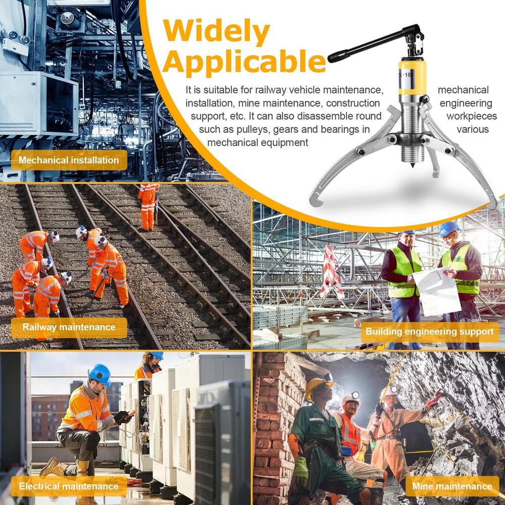 Mulaxen Hydraulic Puller Set 15T 3-Jaw Puller Bearing Separator Tool ...