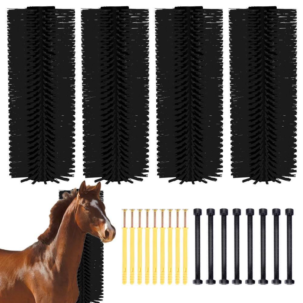 Mulaxen Livestock Scratching Brush, 4PCS Horse Grooming Brushes Kit ...