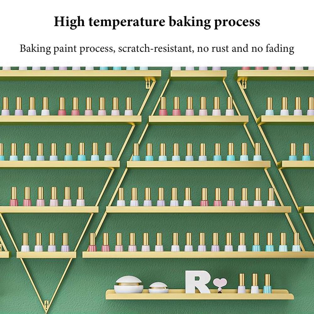 Mulaxen Metal Nail Polish Rack for Nail Salon, 5 Tiers Triangular Metal ...