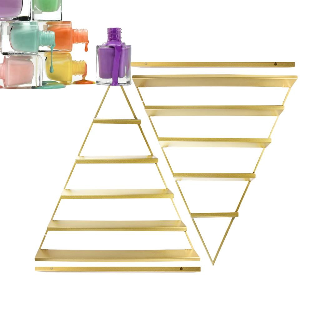 Mulaxen Nail Polish Wall Rack 5-Tiers Triangular Metal Nail Polish ...