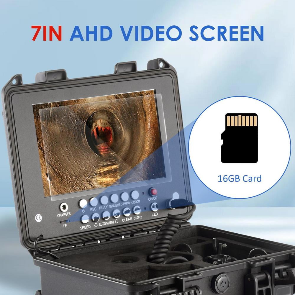 Mulaxen Plumbing Camera Auto-Leveling Duct And Pipe Snake Camera with 512Hz Locator Waterproof ...