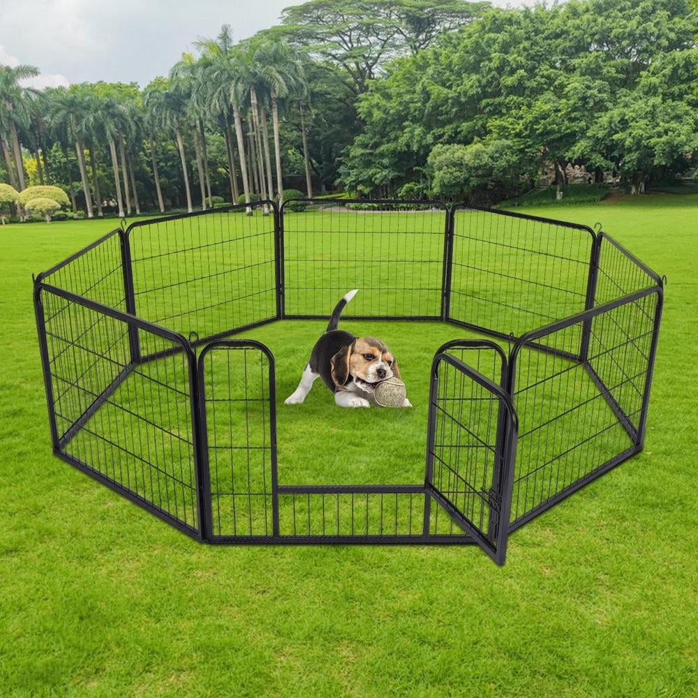 Mulaxen Portable Dog Pen 8 Panels Outdoor Dog Fences 24 Inch Height ...