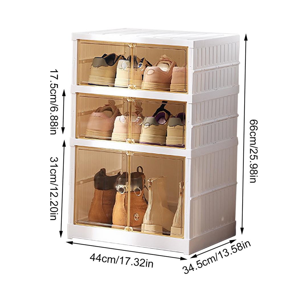 Mulaxen Shoe Rack Narrow Shoe Rack with Covers 3 Tiers Tall Shoe Rack ...