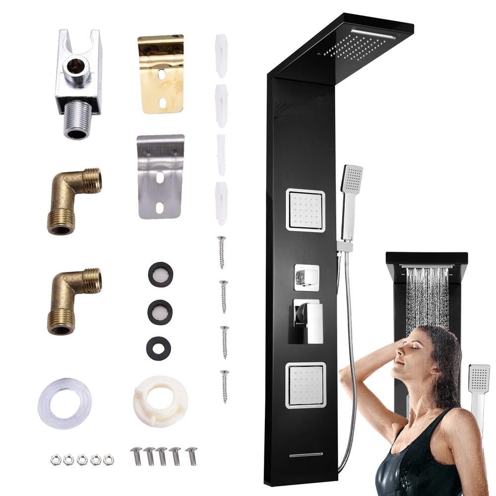 Mulaxen Shower Panels for Bathroom Stainless Steel Shower Column Faucet ...