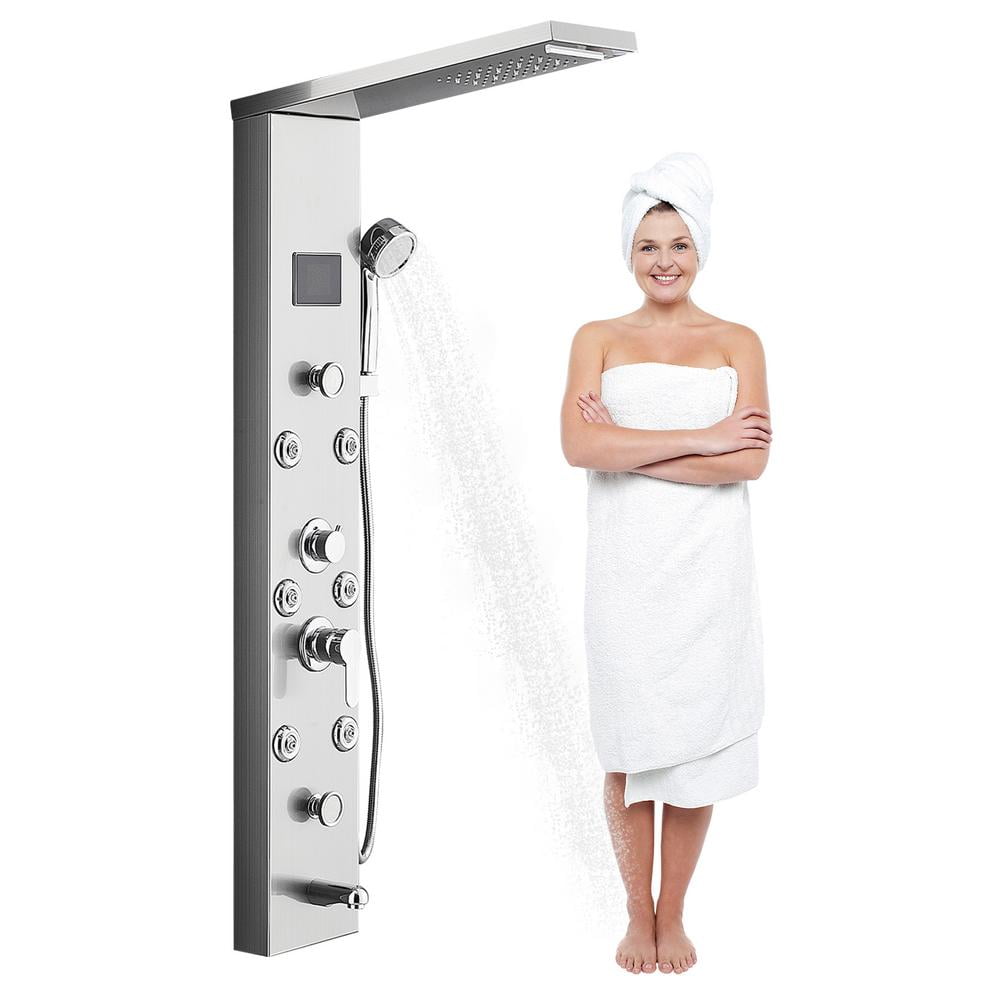 Mulaxen Shower Unit Digital LED Smart Shower Panel System with Body ...
