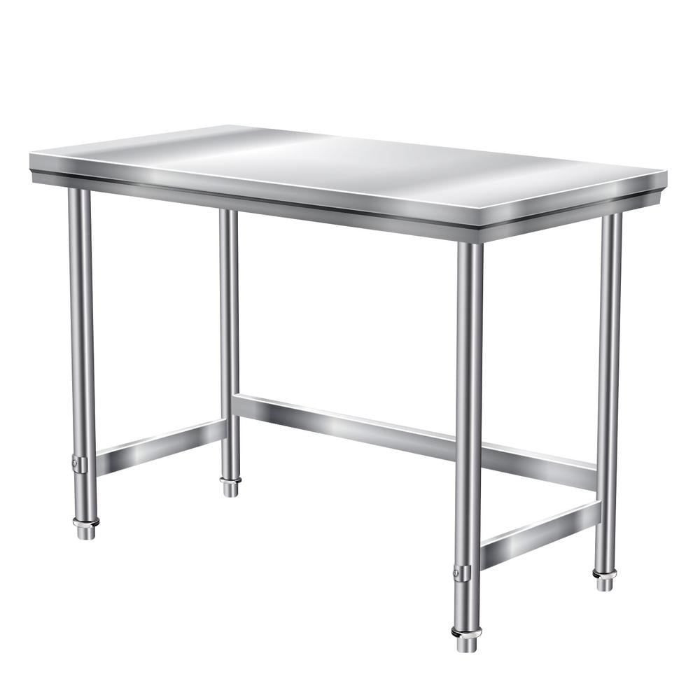 Mulaxen Stainless Steel Table for Prep & Work with Backsplash 24x20x31 ...