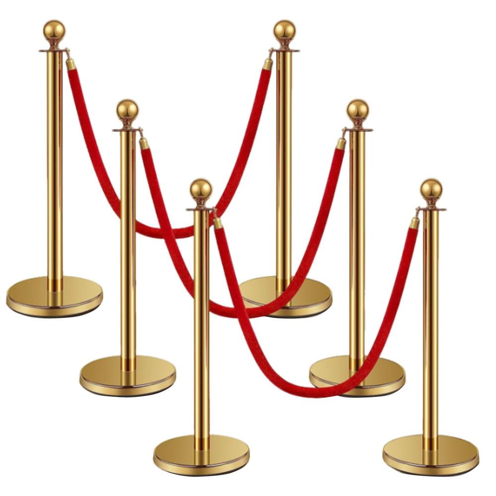 Mulaxen Stanchions and Velvet Ropes Stainless Steel Red Carpet Poles ...