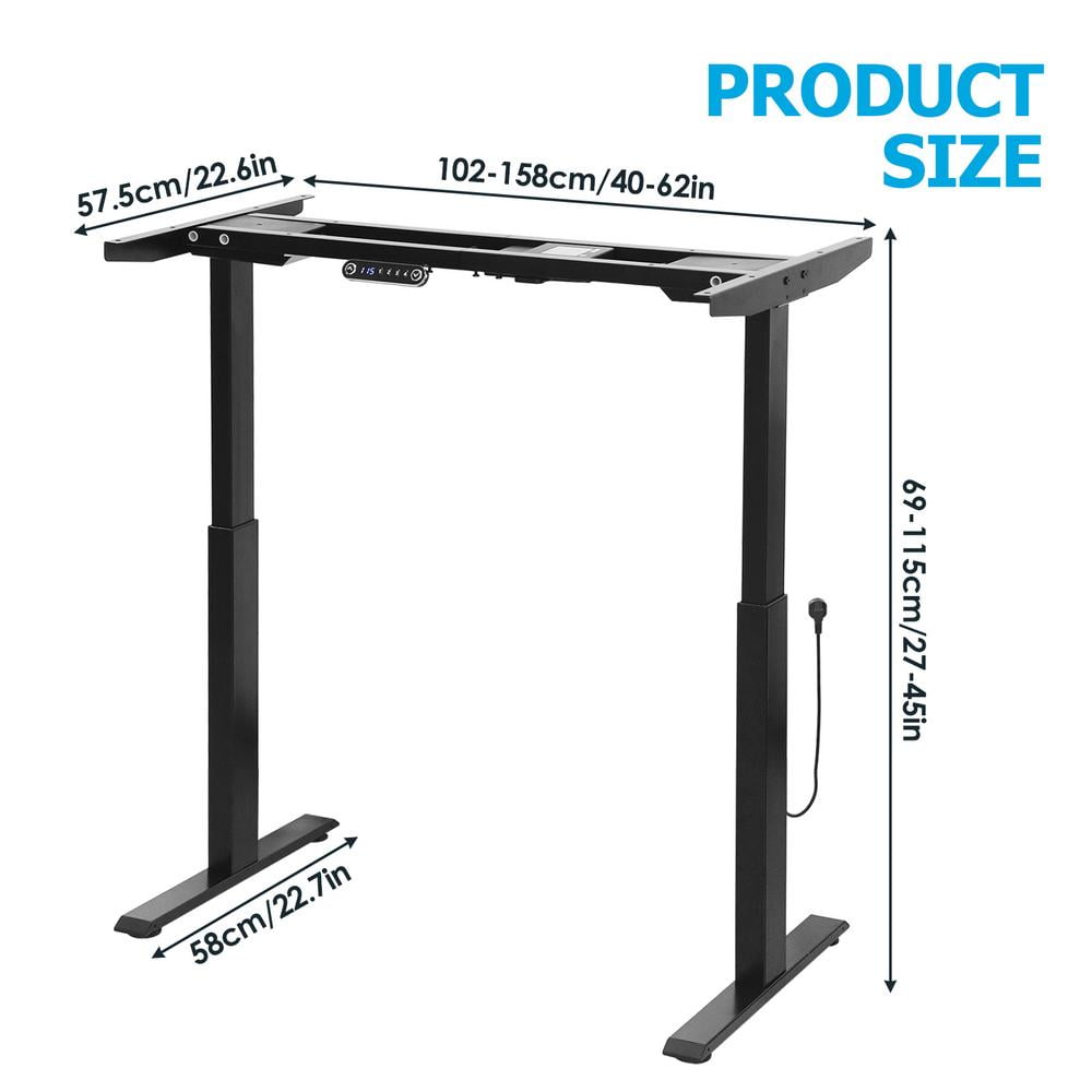 Mulaxen Standing Desk Legs Electric Desk Base For Desktop Double Motor ...