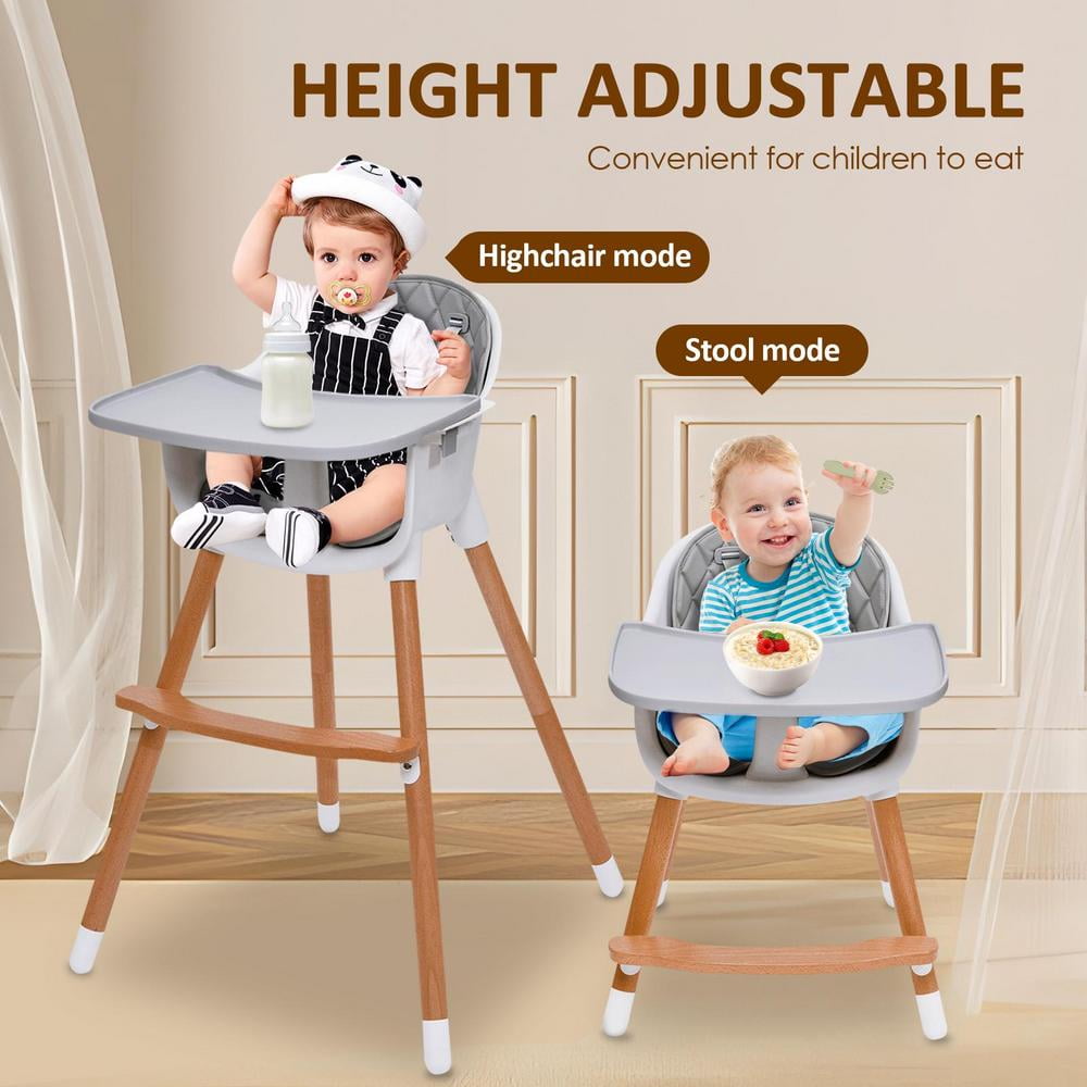Mulaxen Toddler Feeding Chair Dining Booster Seat Wood Convertible ...
