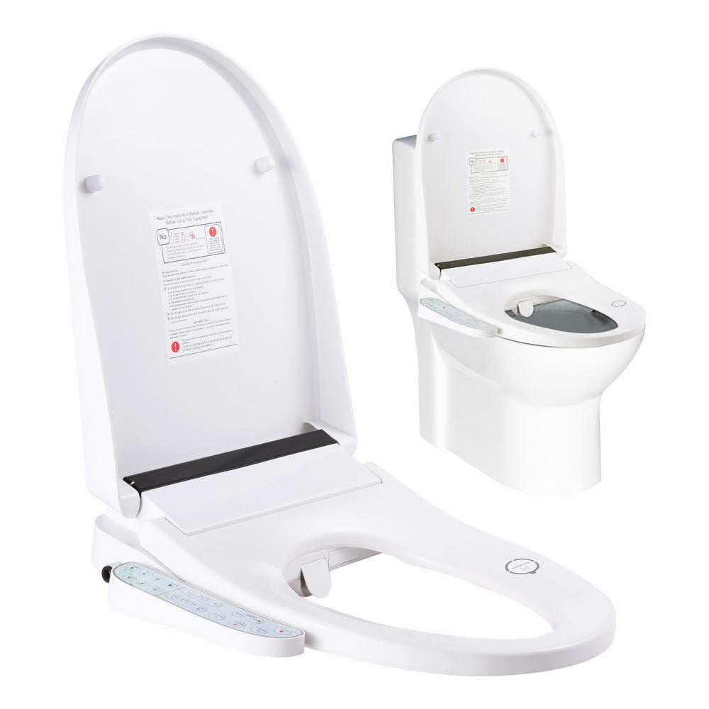 Mulaxen Toilet Seat with LED Lights Adjustable Multi-Mode Heated Bidet ...