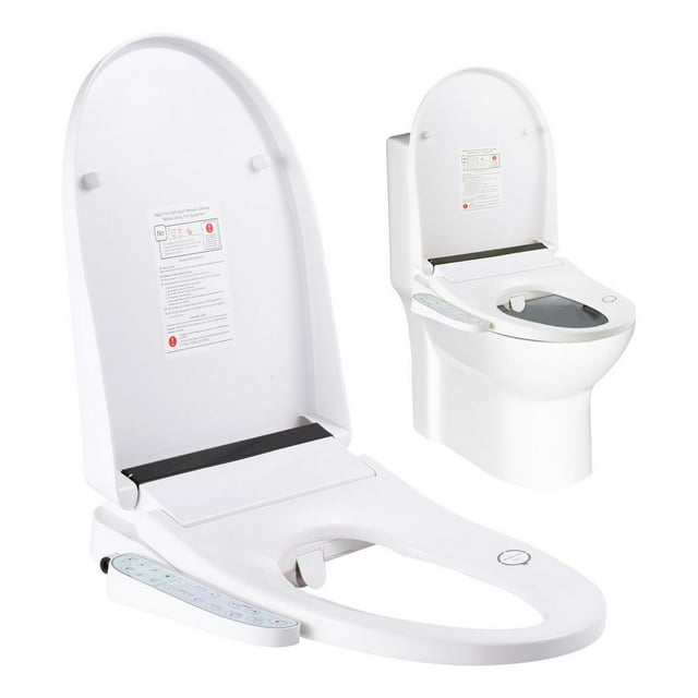 Mulaxen Toilet Seat with LED Lights Adjustable Multi-Mode Heated Bidet ...