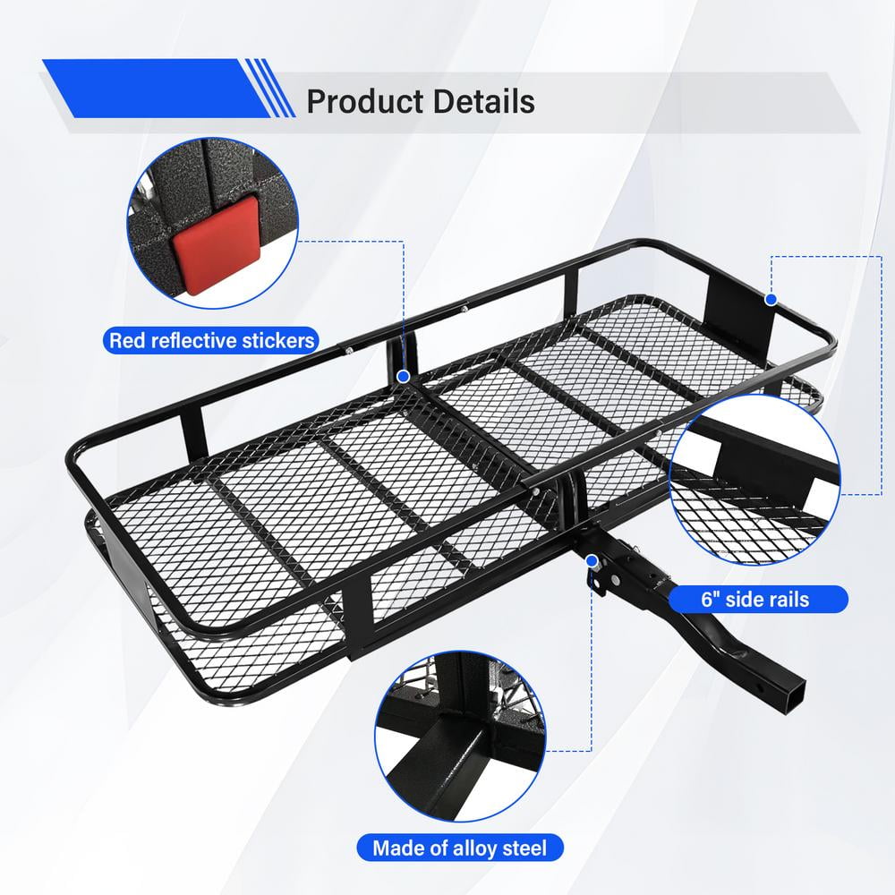 Mulaxen Trailer Hitch Cargo Carrier Luggage Basket Receiver 500 Lbs ...