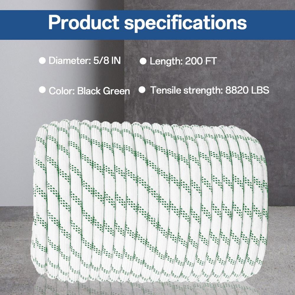 Mulaxen Tree Felling Rope 197 Ft High Strength Double Braided Climbing ...