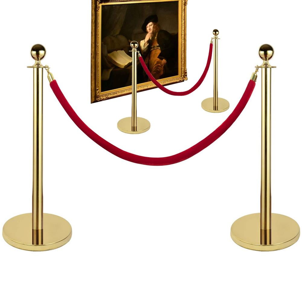 Mulaxen Velvet Ropes And Posts , Red Velvet Rope 59 Inches, Stanchion ...