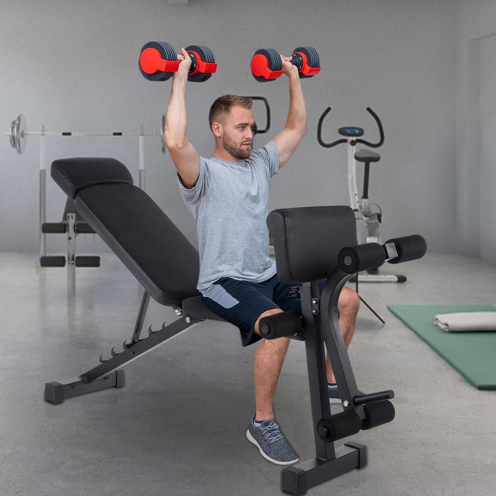 Mulaxen weight bench , Pull rope Basic Weight Bench for Home Gym, Foldable Workout Bench, 300LBS ...