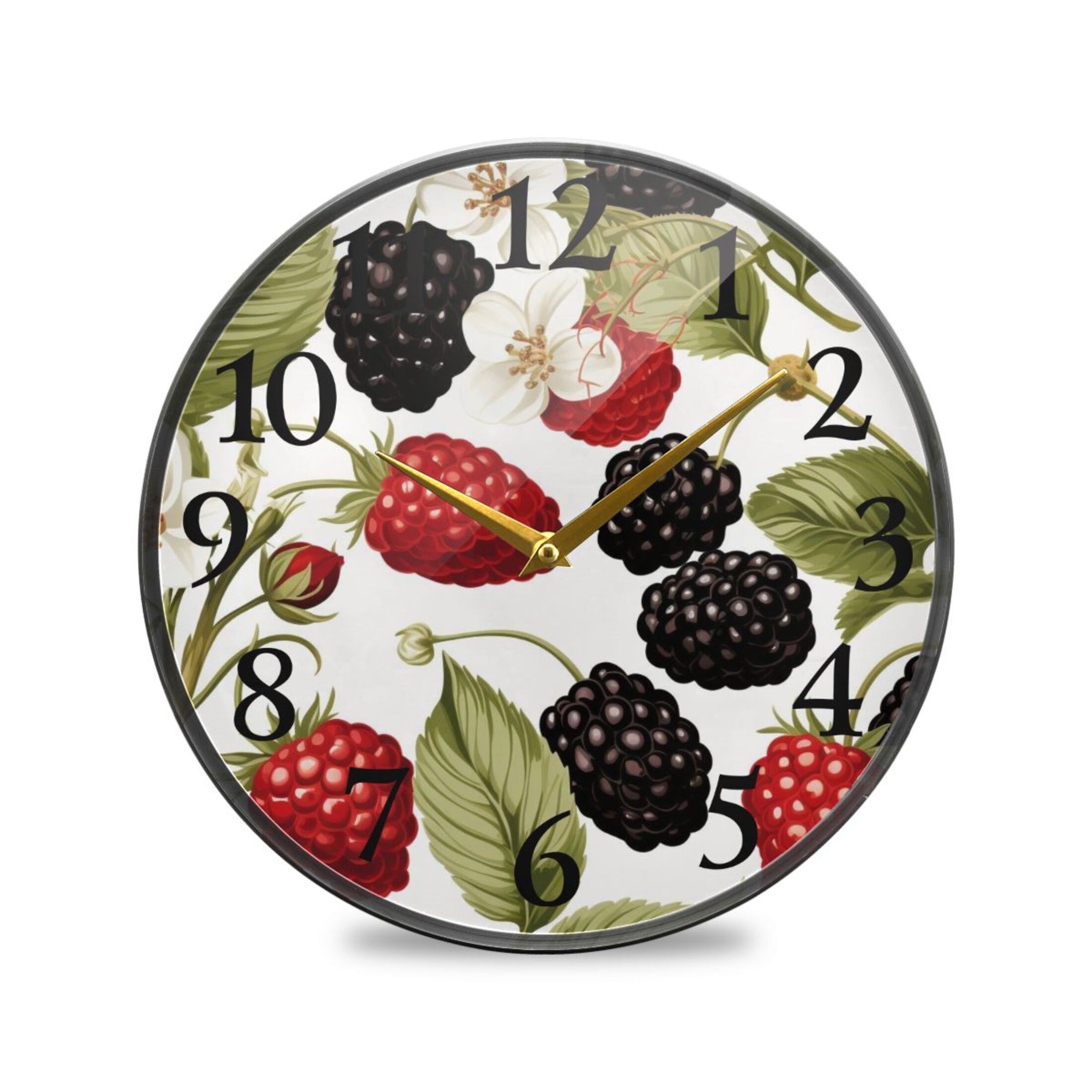 Mulberries Fruits Wall Clocks Battery Operated 9.5 Inch Round Clock ...