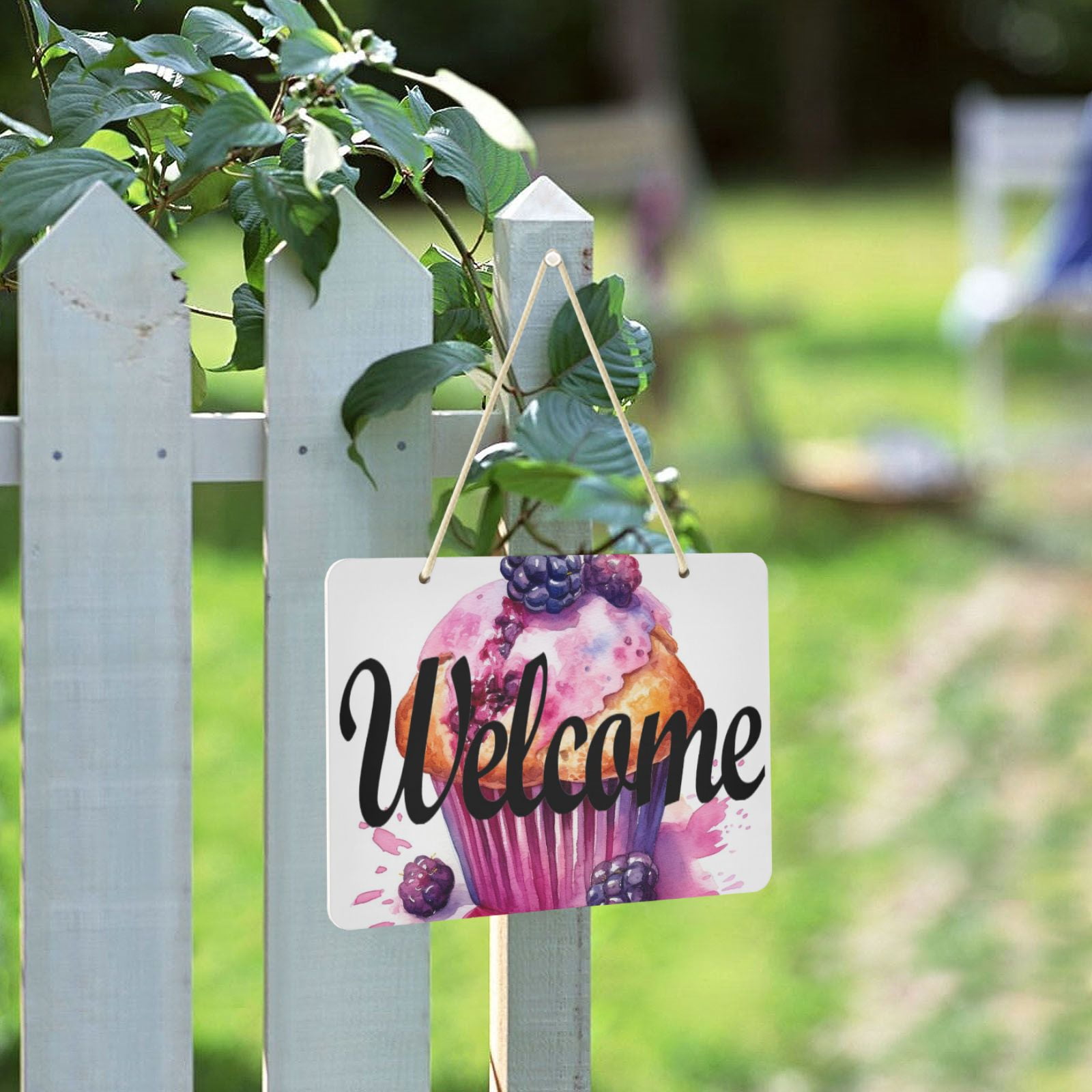 Mulberry Cake Welcome Sign for Front Door Porch Wreath Door Sign Home ...