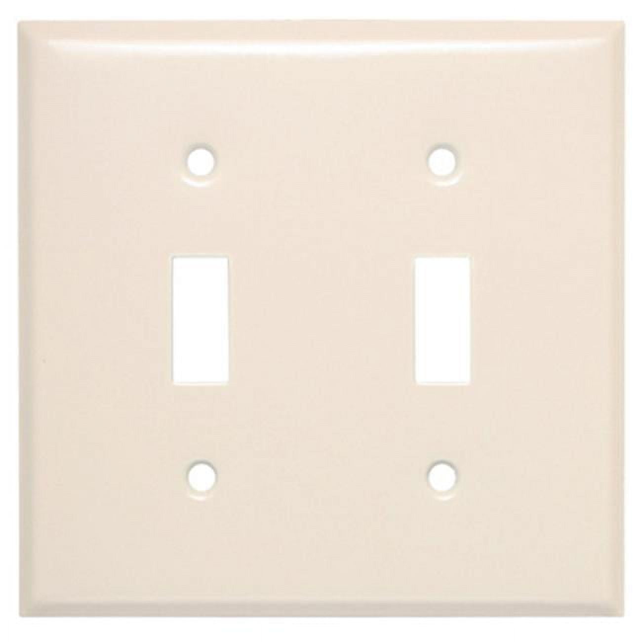 Mulberry Metals 44072 2 Gang 2 Toggle Opening Steel Wall Plate, Almond ...