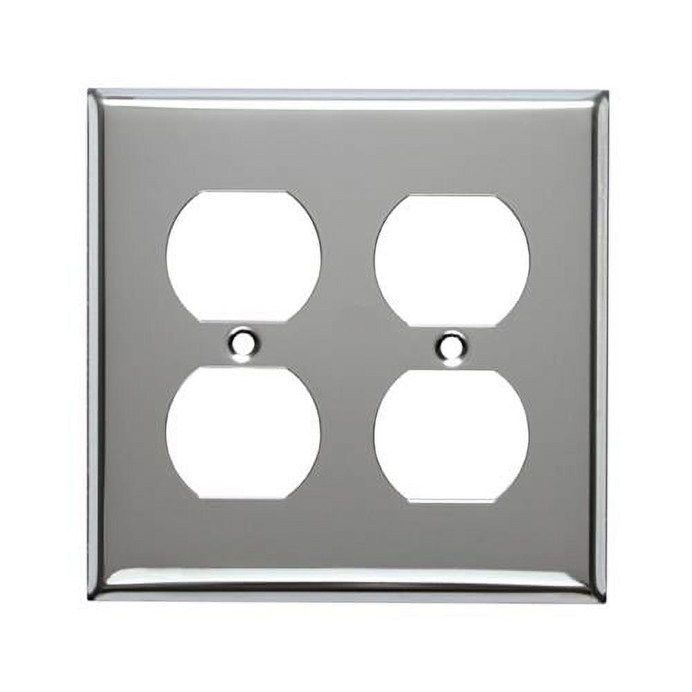 Mulberry Metals 83102 2 Gang 2 Duplex Opening Steel Wall Plate, Chrome ...