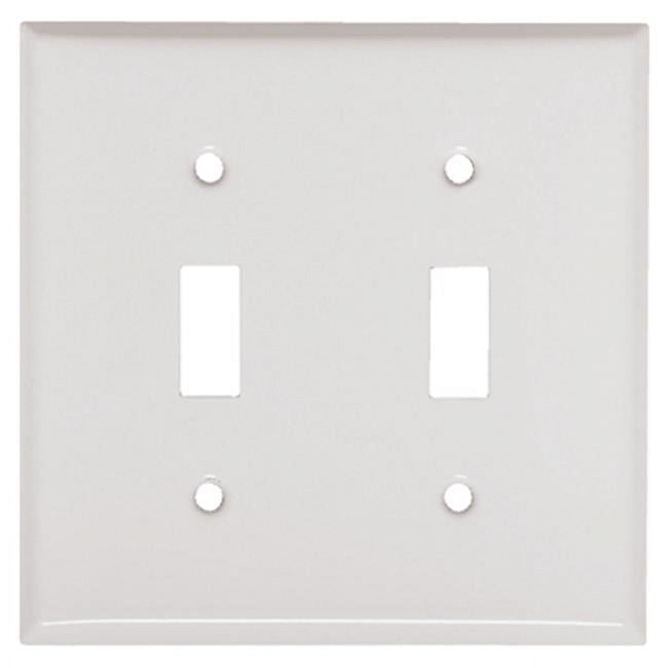 Mulberry Metals 86072 2 Gang 2 Toggle Opening Steel Wall Plate White ...