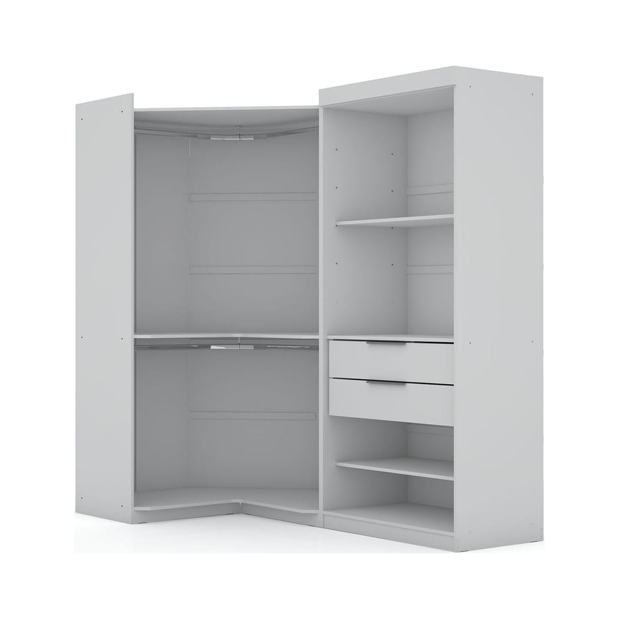 Mulberry Open 2 Sectional Modern Corner Wardrobe Closet with 2 Drawers ...