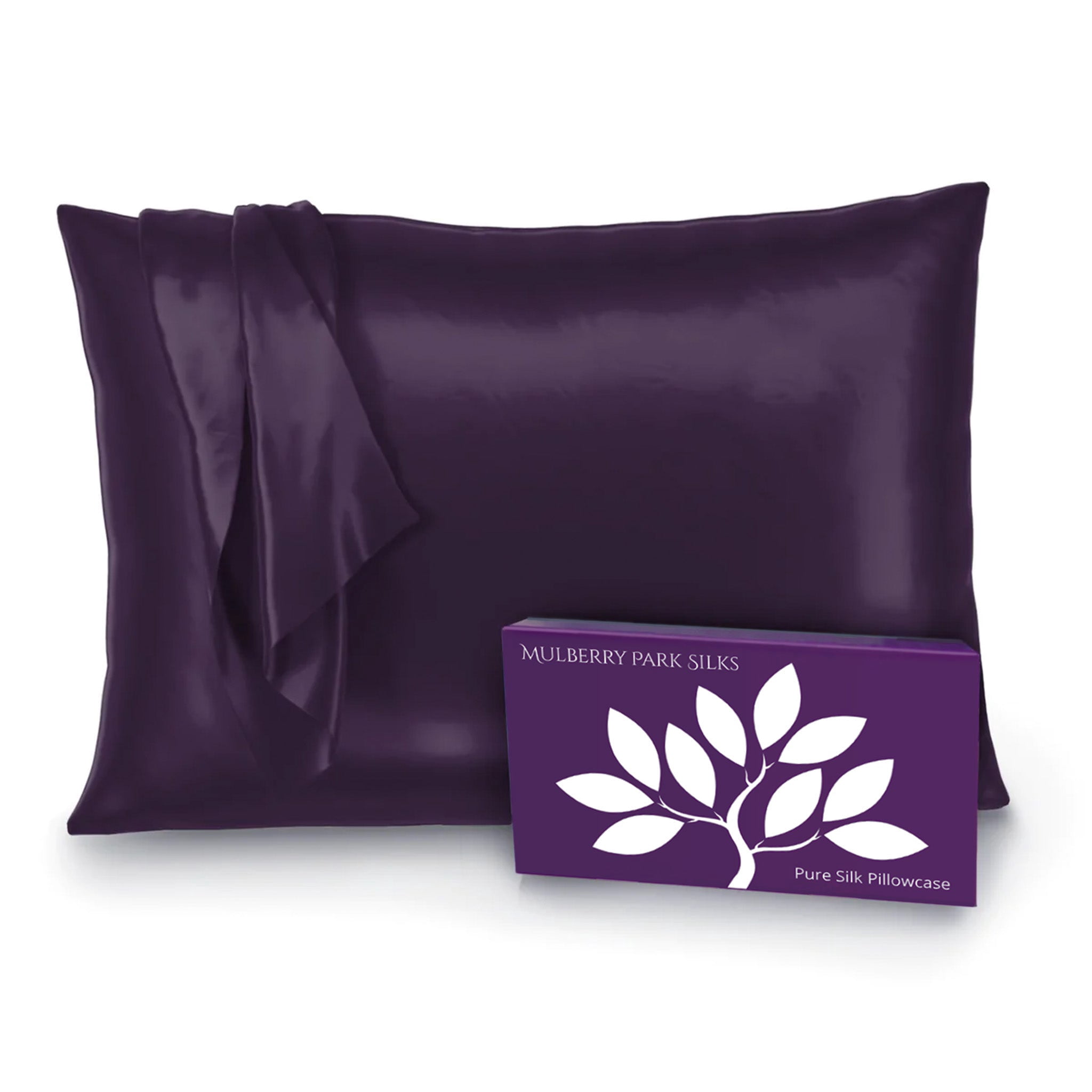 Mulberry Park 100% Silk Pillowcase - 22 Momme, Grade 6A Mulberry Silk ...