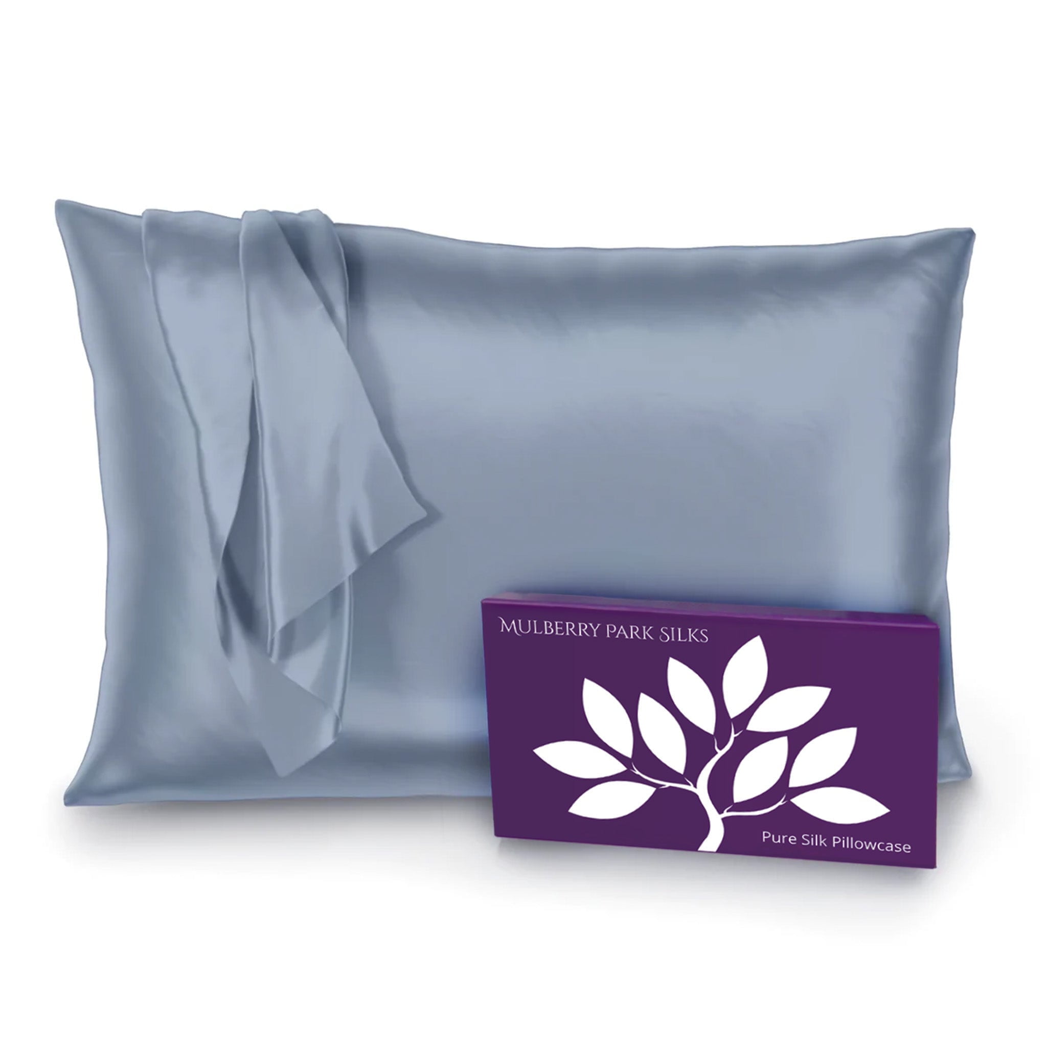 Mulberry Park 100% Silk Pillowcase - 22 Momme, Grade 6A Mulberry Silk ...