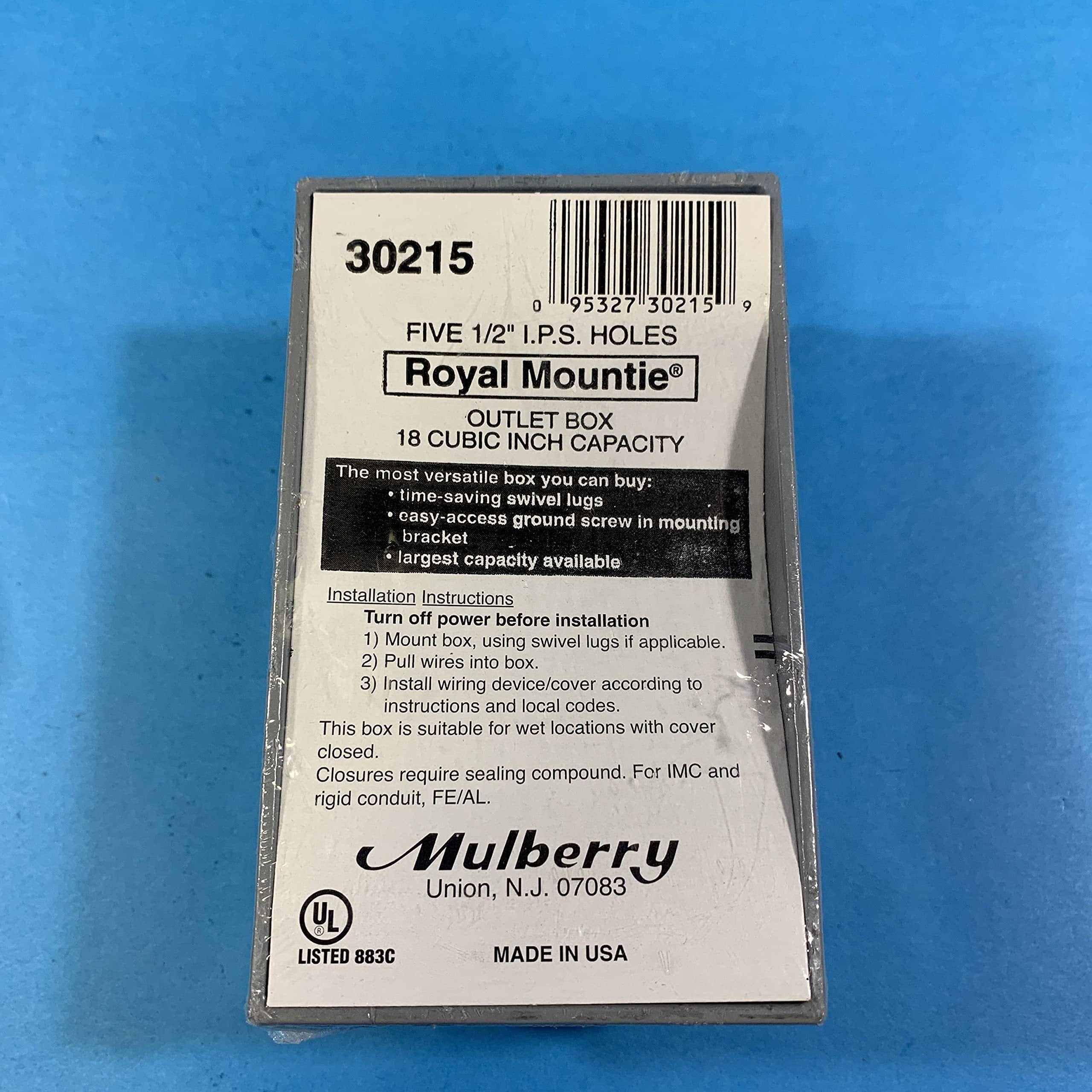 Mulberry Royal Mountie 30215 Weatherproof Box with Permanently Attached ...