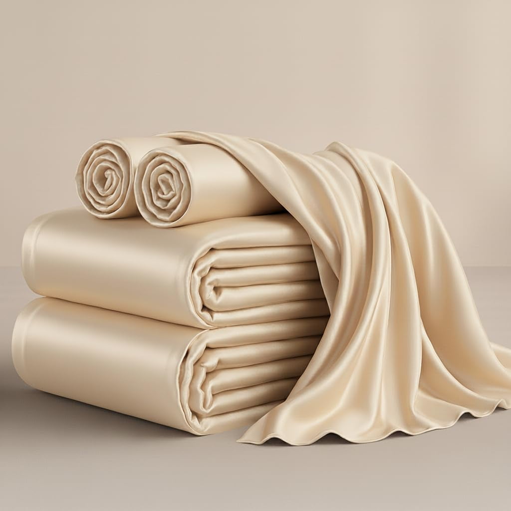 Mulberry Silk Sheet Set 4Pcs, 6A Grade 12 Momme Mulberry Silk Bed ...