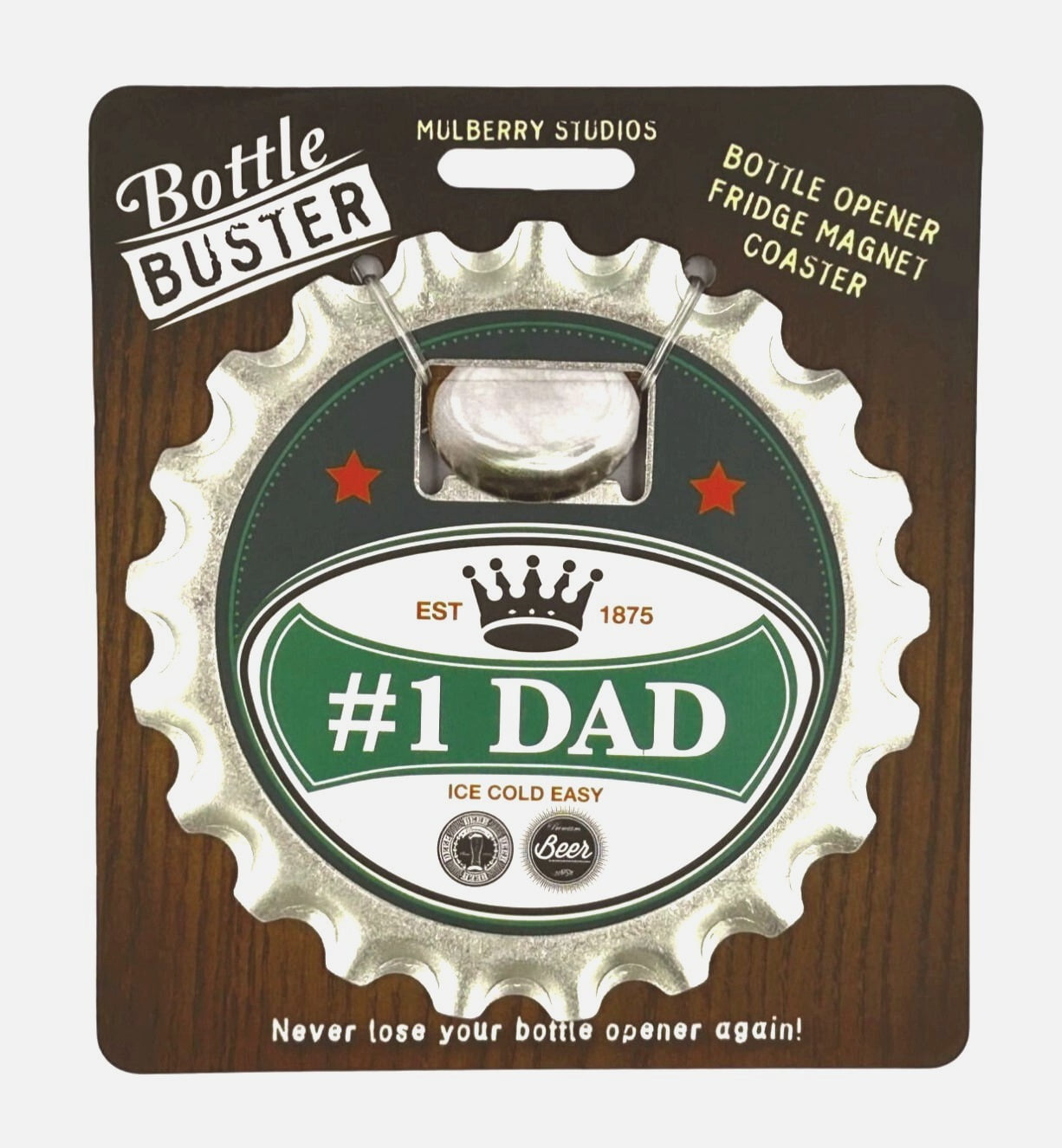 Mulberry Studio Bottle Opener Fridge Magnet Coaster All in One - #1 Dad - Walmart.com