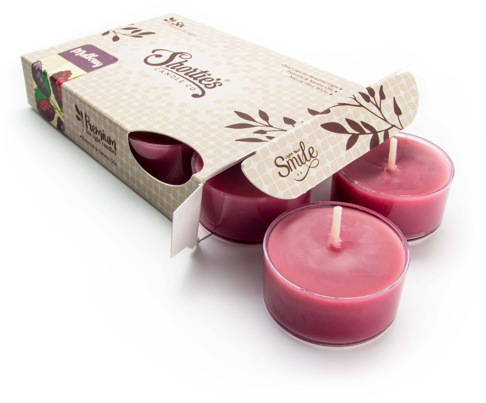 Mulberry Tealight Candles - 6 Dark Red Premium Scented Tea Lights ...