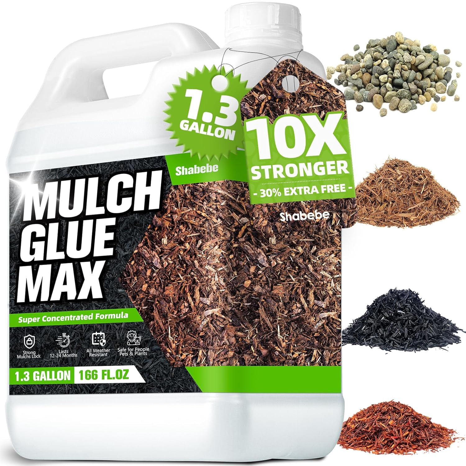 Mulch Glue 1.3 Gallon, Ultra-Stick Rock Glue for Landscaping, Gravel ...