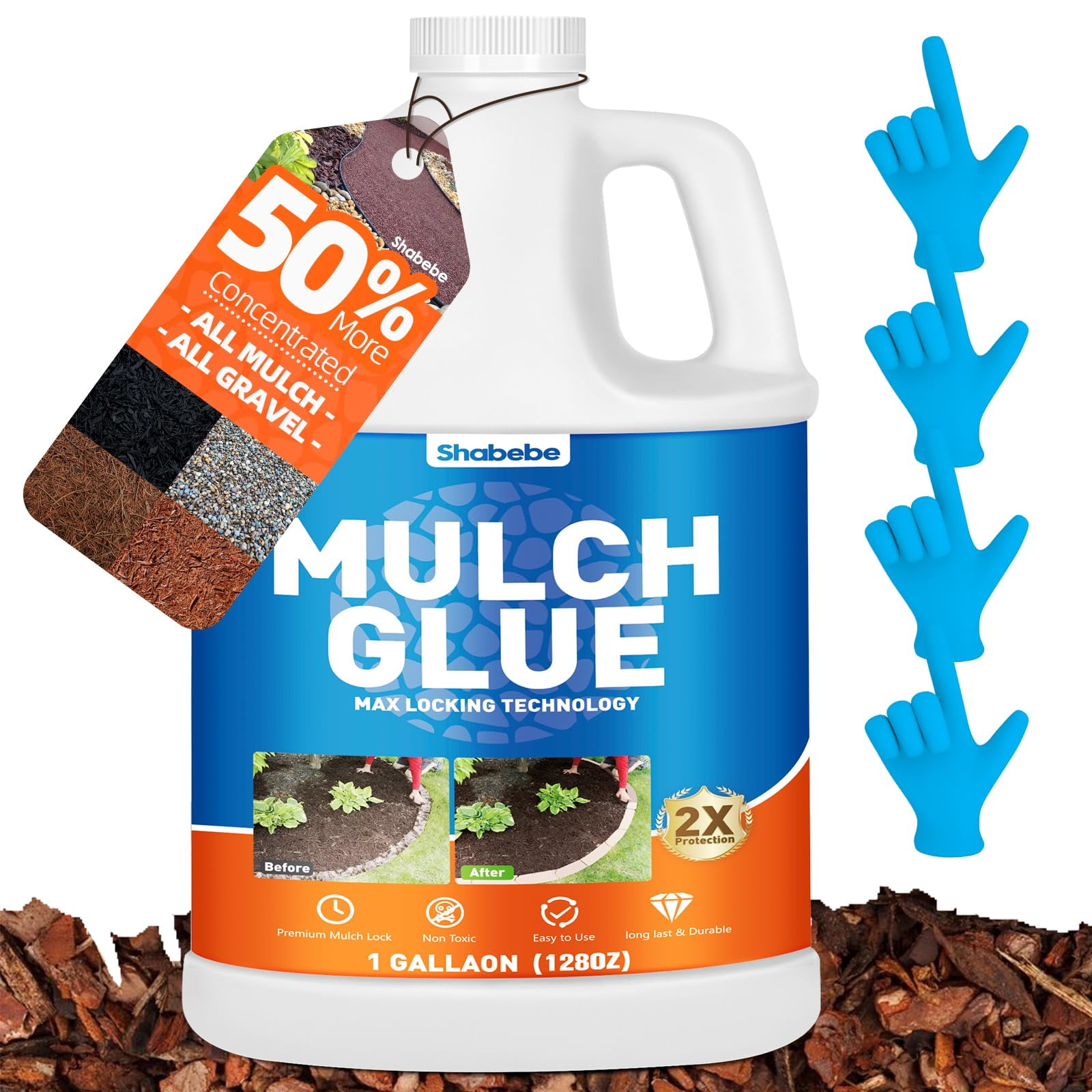 Mulch Glue -1 Gallon Mulch Glue for Landscaping, Landscape Adhesive ...
