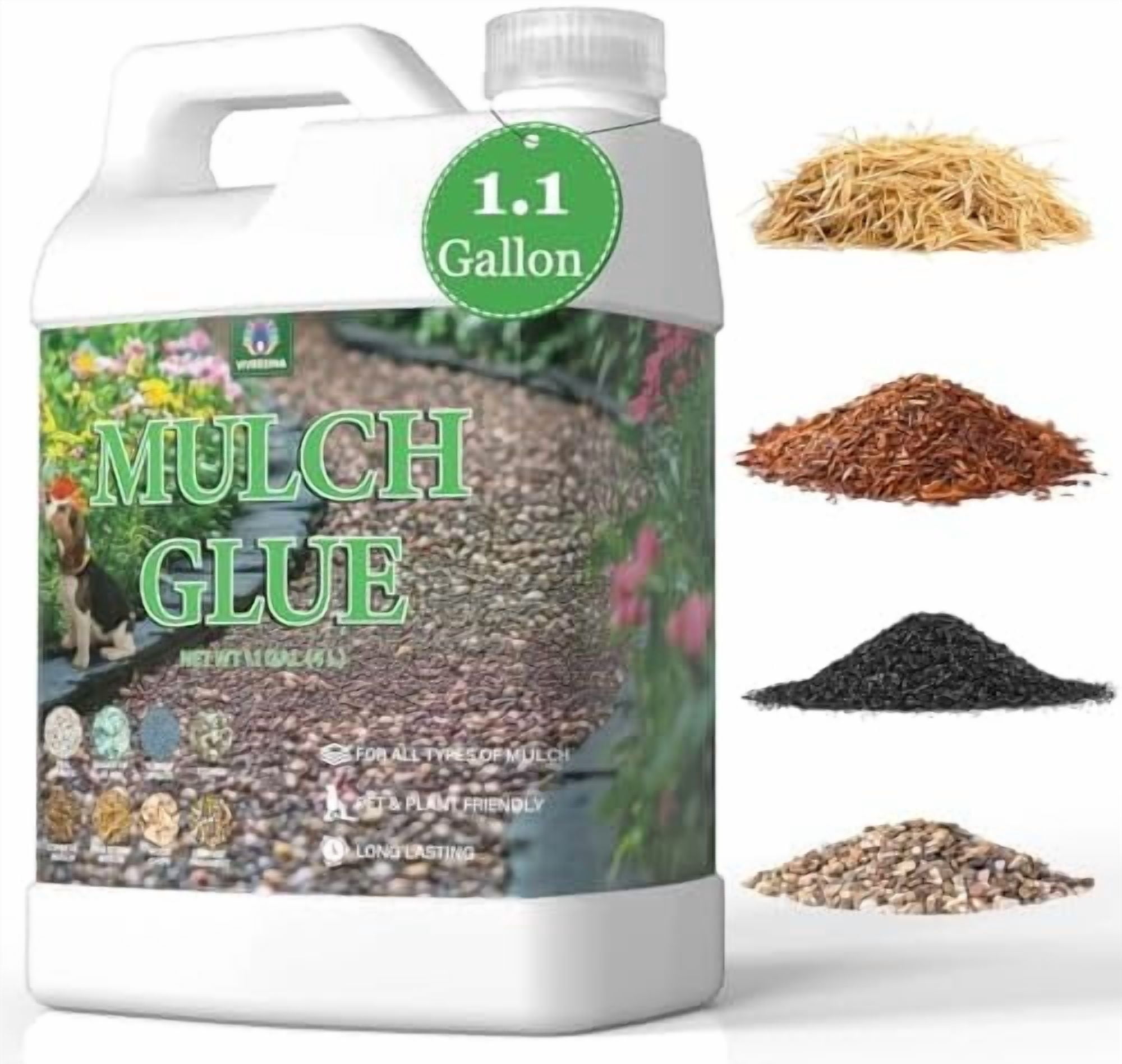 Mulch Glue for Landscaping 1.1Gallon, Rock Glue Pea Gravel Stones ...