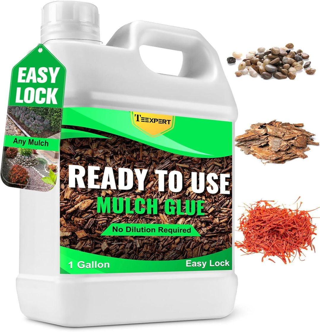 Mulch Glue for Landscaping 1 Gallon, Rock Glue for Landscaping Ready to ...