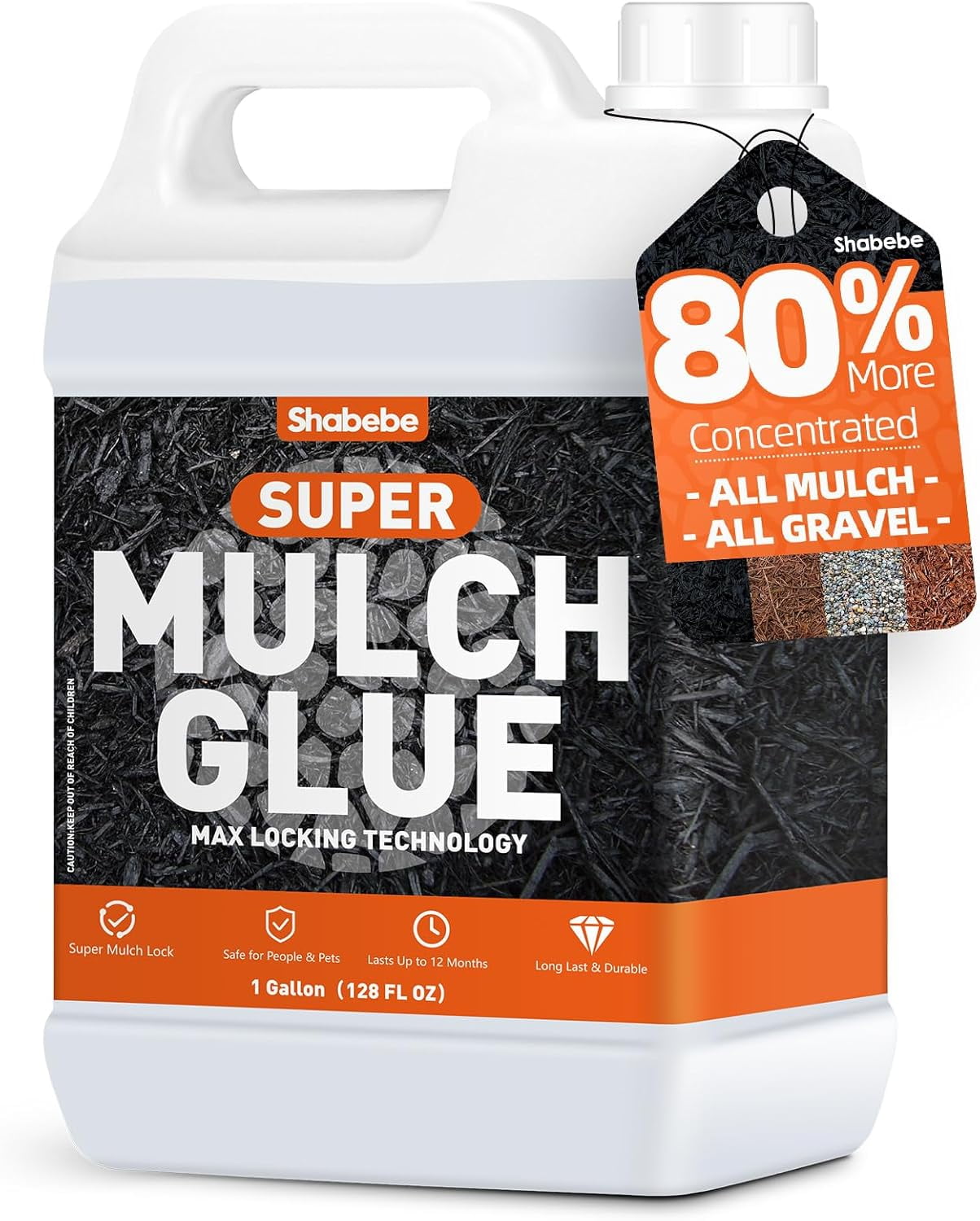 Mulch Glue for Landscaping, 1Gallon Rock Glue, Fast-Dry No-Toxic Long ...