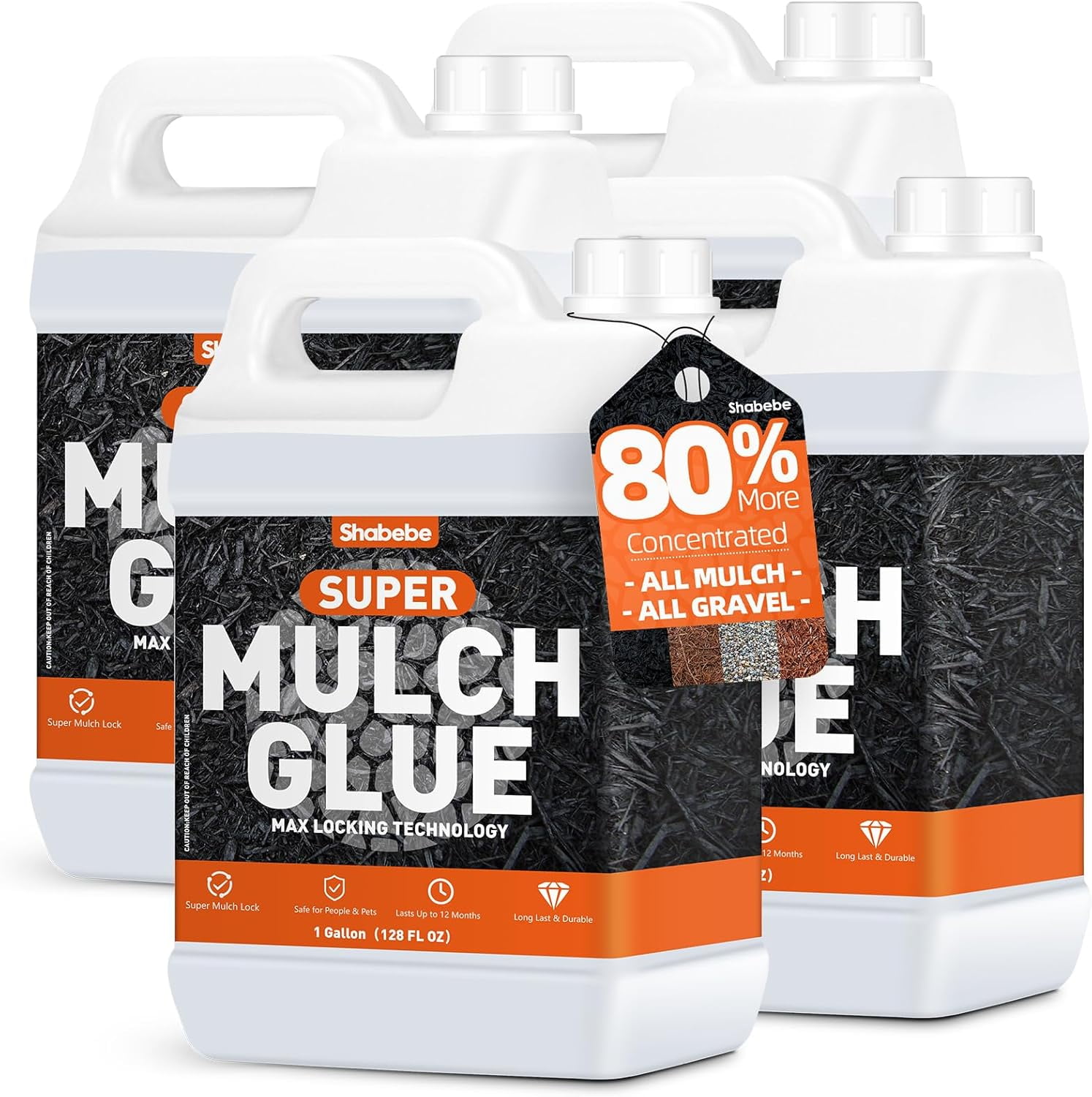 Mulch Glue for Landscaping, 4Gallon Rock Glue, Fast-Dry No-Toxic Long ...