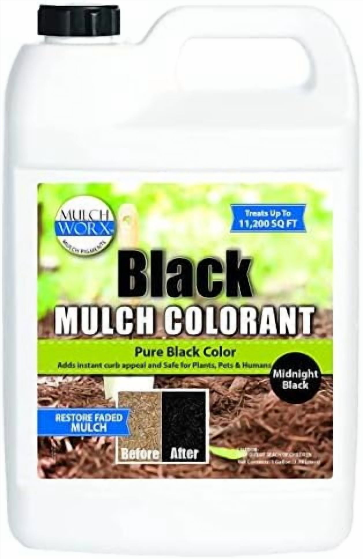 MulchWorx Black Mulch Color Concentrate- Gallon - Treats 11,200 sq. ft ...