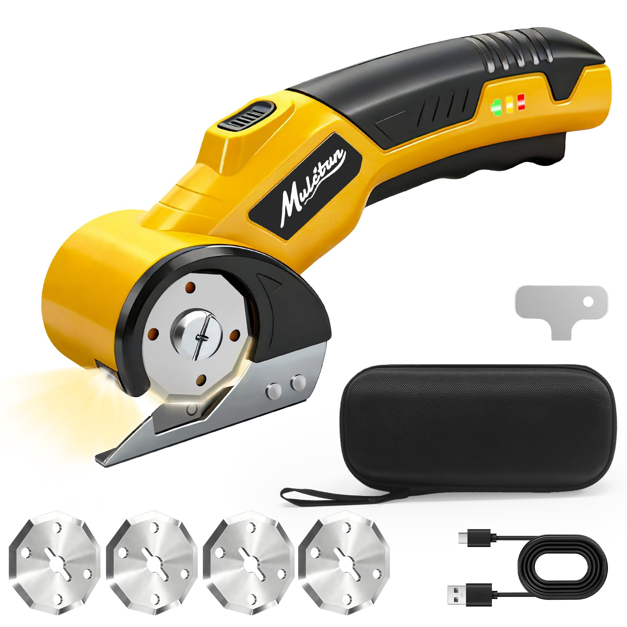 Mulctun Electric Box Cutter with 4 Safety Blades,Storage Bag,Cardboard ...