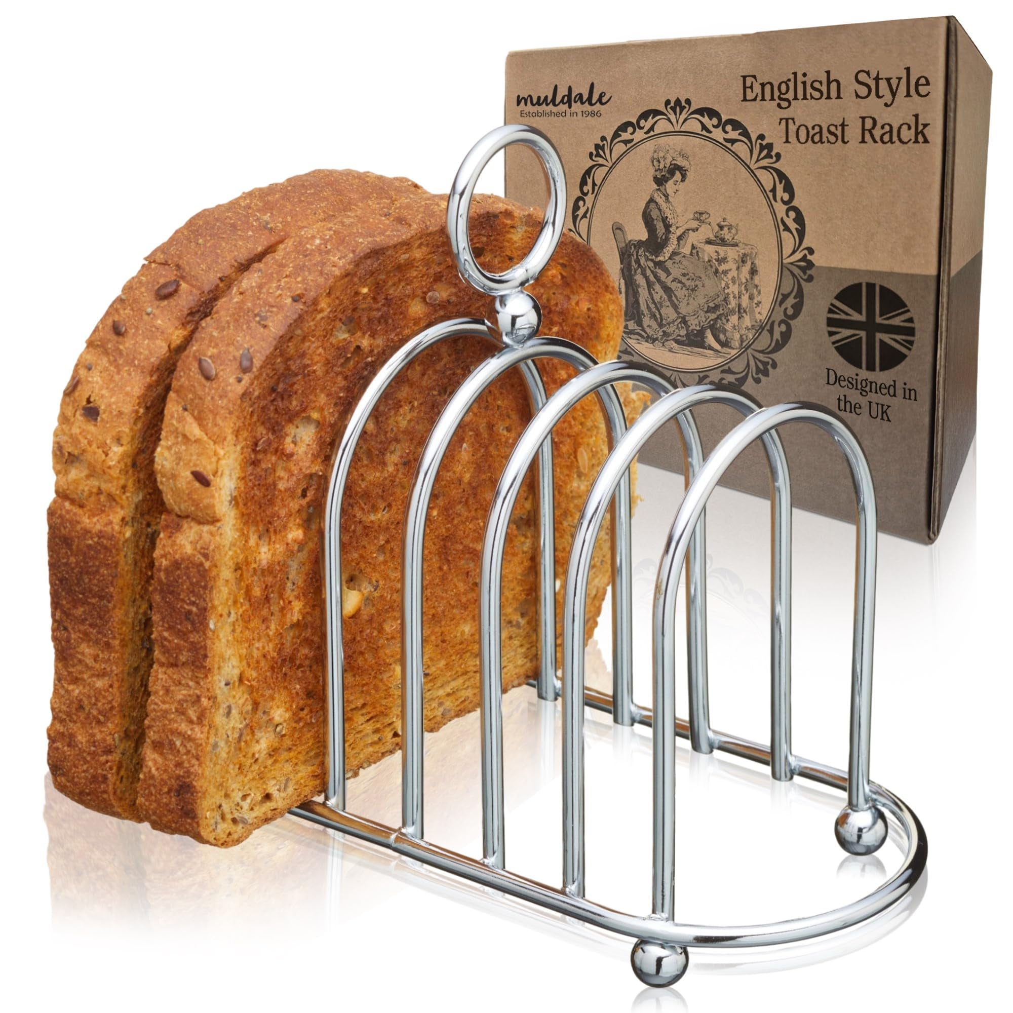 Muldale Toast Rack English Style - Victorian Chrome Holder for 6 Slices ...