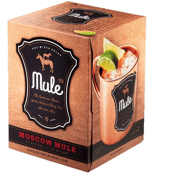 Mule 2.0, Moscow Mule, 4 Pack 355 ml Cans, Ready to Drink - Walmart.com