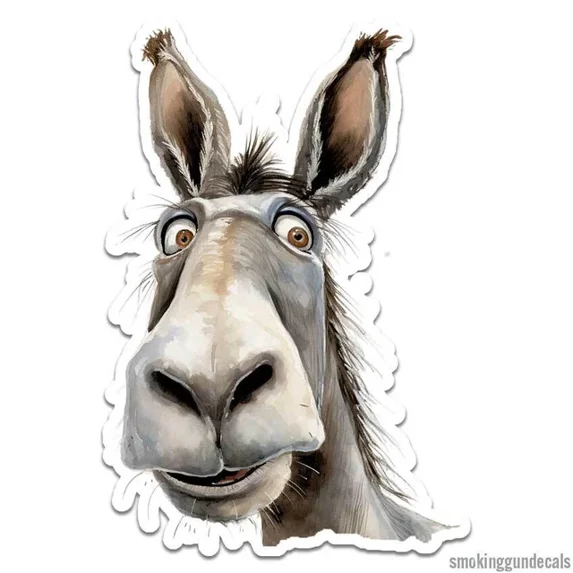 Mule Donkey Sticker Indoor Outdoor Phone Decal Water Bottle Stickers ...