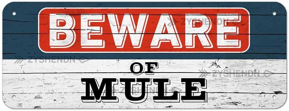 Mule Metal Sign Beware of Mule Vintage 4"x16" Warning Signs About Mules ...