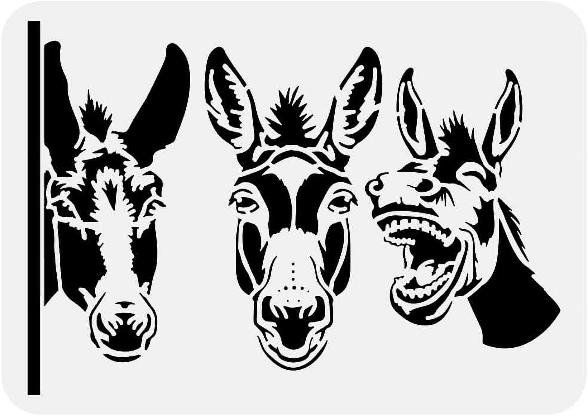 Mule Stencil 8.3x11.7inch 3 Poses Mule Stencil Mule Face Stencil ...