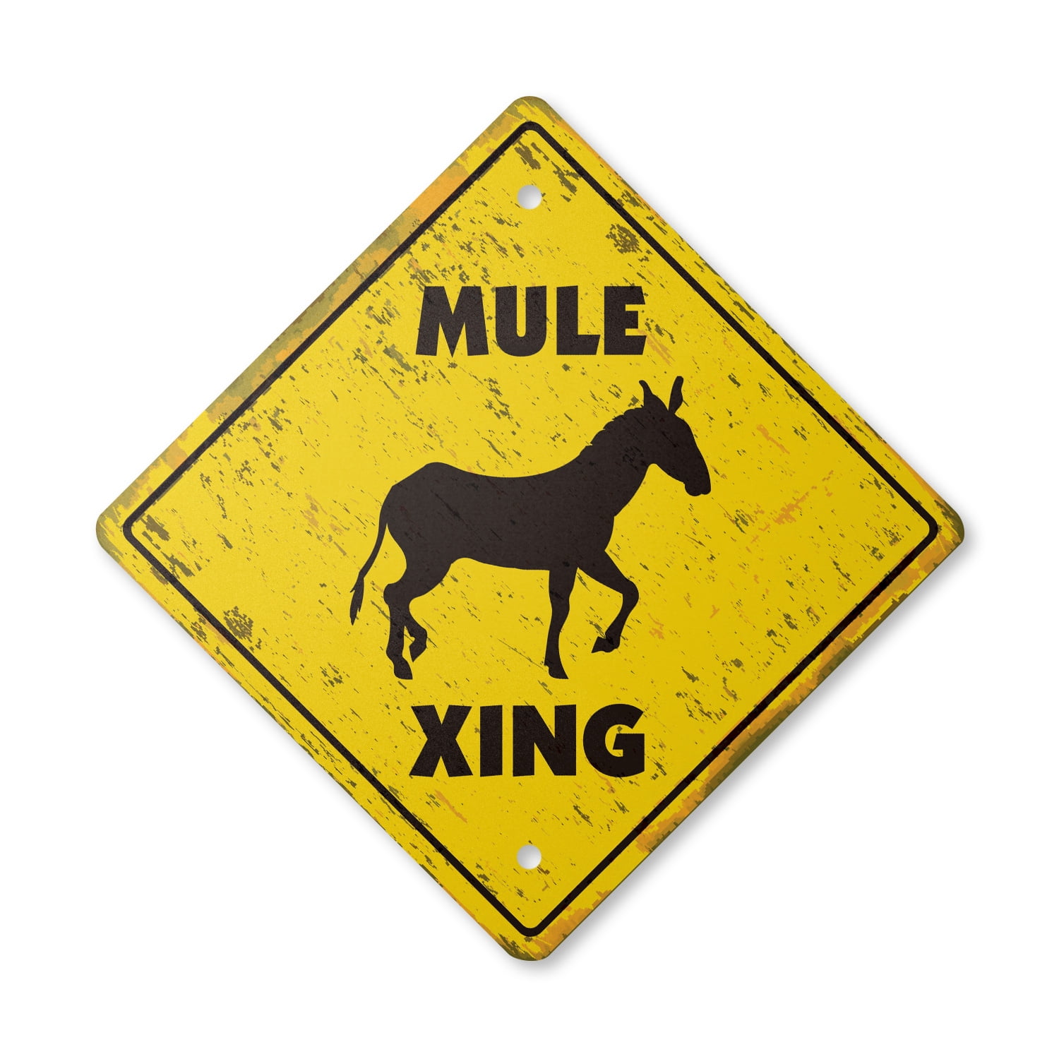 Mule Vintage Crossing Sign Zone Xing | Indoor/Outdoor Plastic | 20 ...